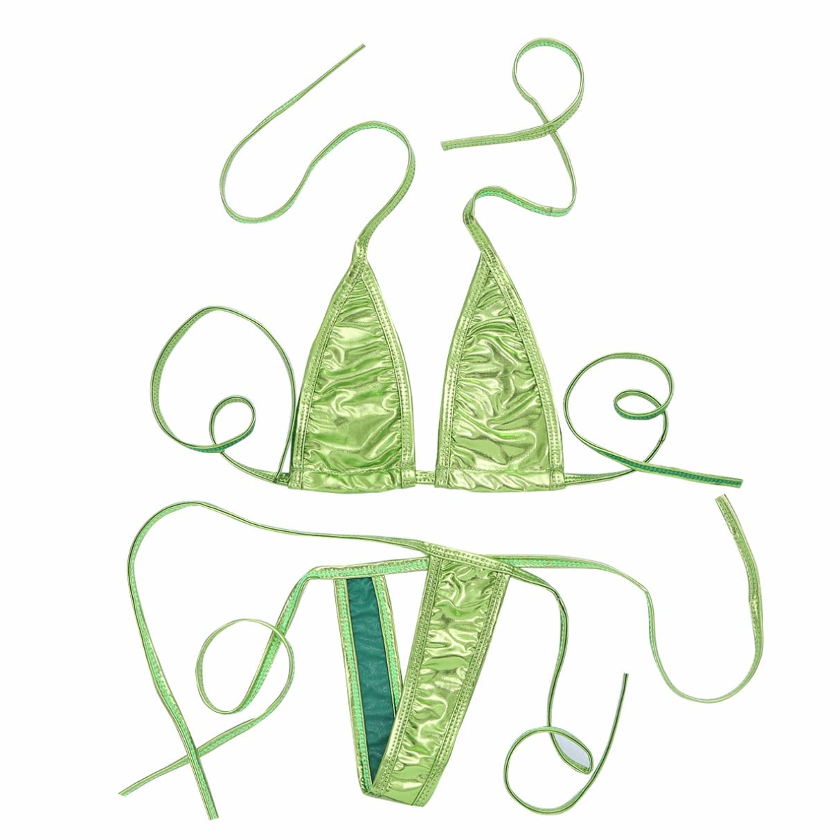 Tiaobug Womens Shiny Micro String Bikini Swimsuit Lingerie Thongs G ...