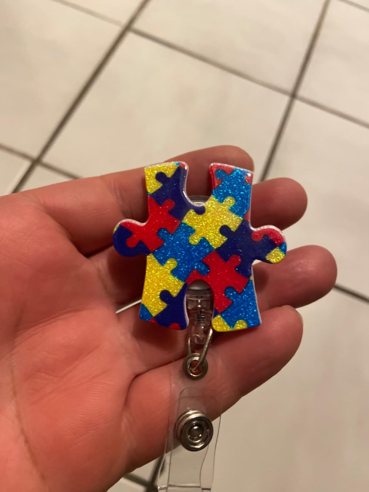 Amazon.com : Jetec 6 Pcs Autism Awareness Badge Reels Retractable with ...