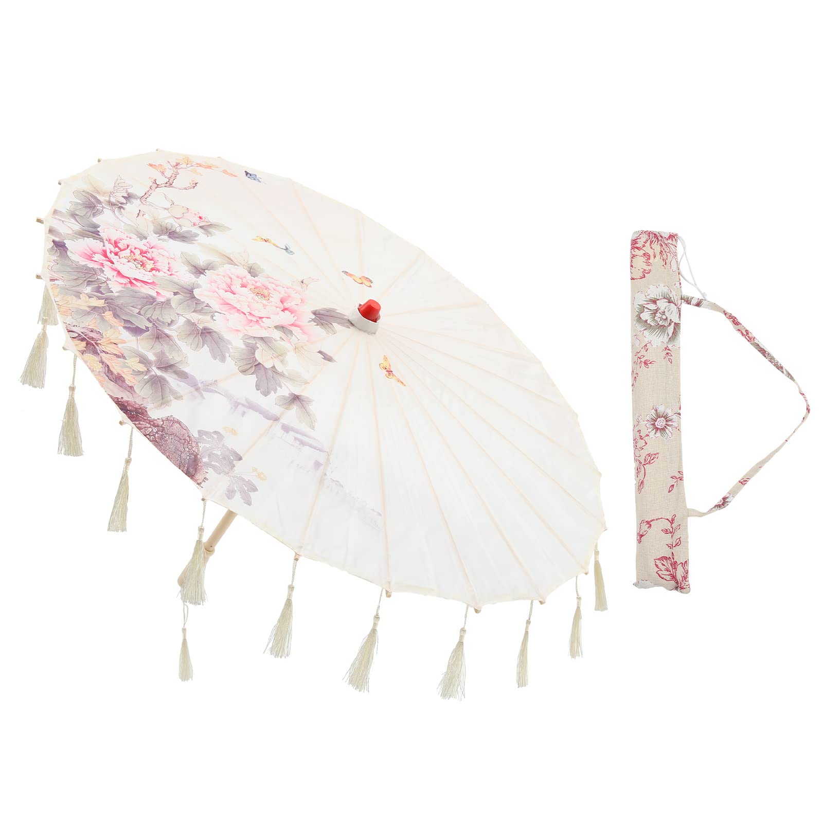 Homoyoyo Cloth Parasol Umbrella Flower Pattern Umbrella Parasol Chinese ...