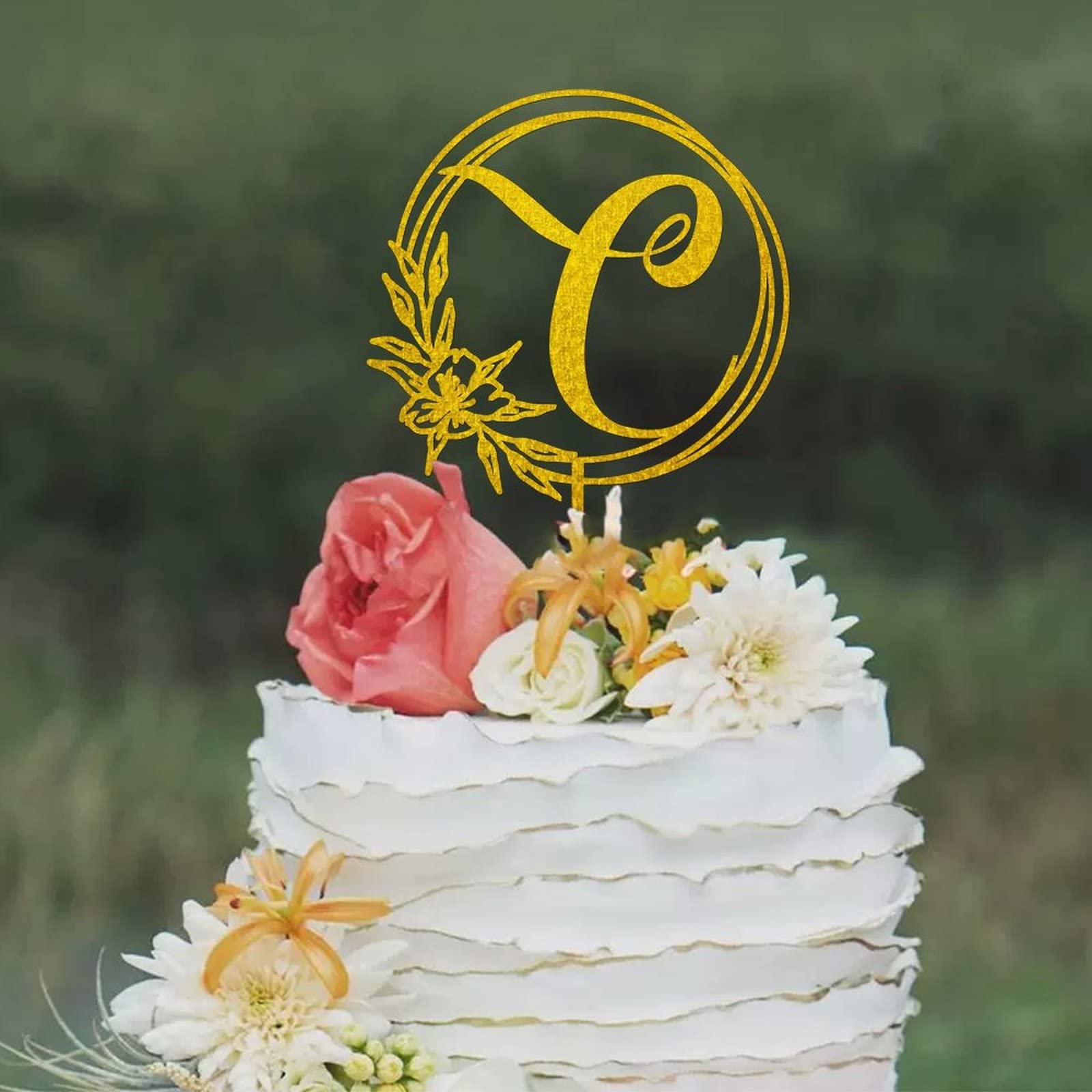 Monogram Wedding Cake Toppers C 1pc Elegant M Monogram Acrylic Cake