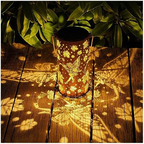Fairy Solar Lanterns Outdoor Hanging Maple Leaf Decor Lantern ...