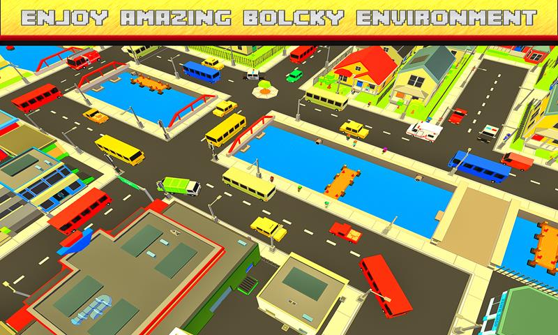 Cube Craft Pixel School Bus 3D - App on Amazon Appstore