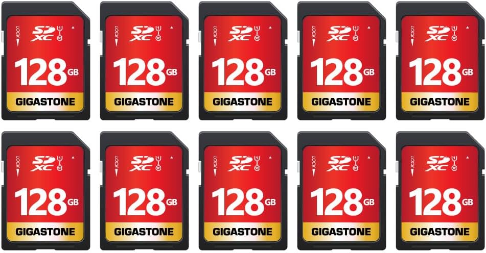 Amazon.com: GIGASTONE 128GB 10-Pack SD Card UHS-I U1 Class 10 SDXC ...