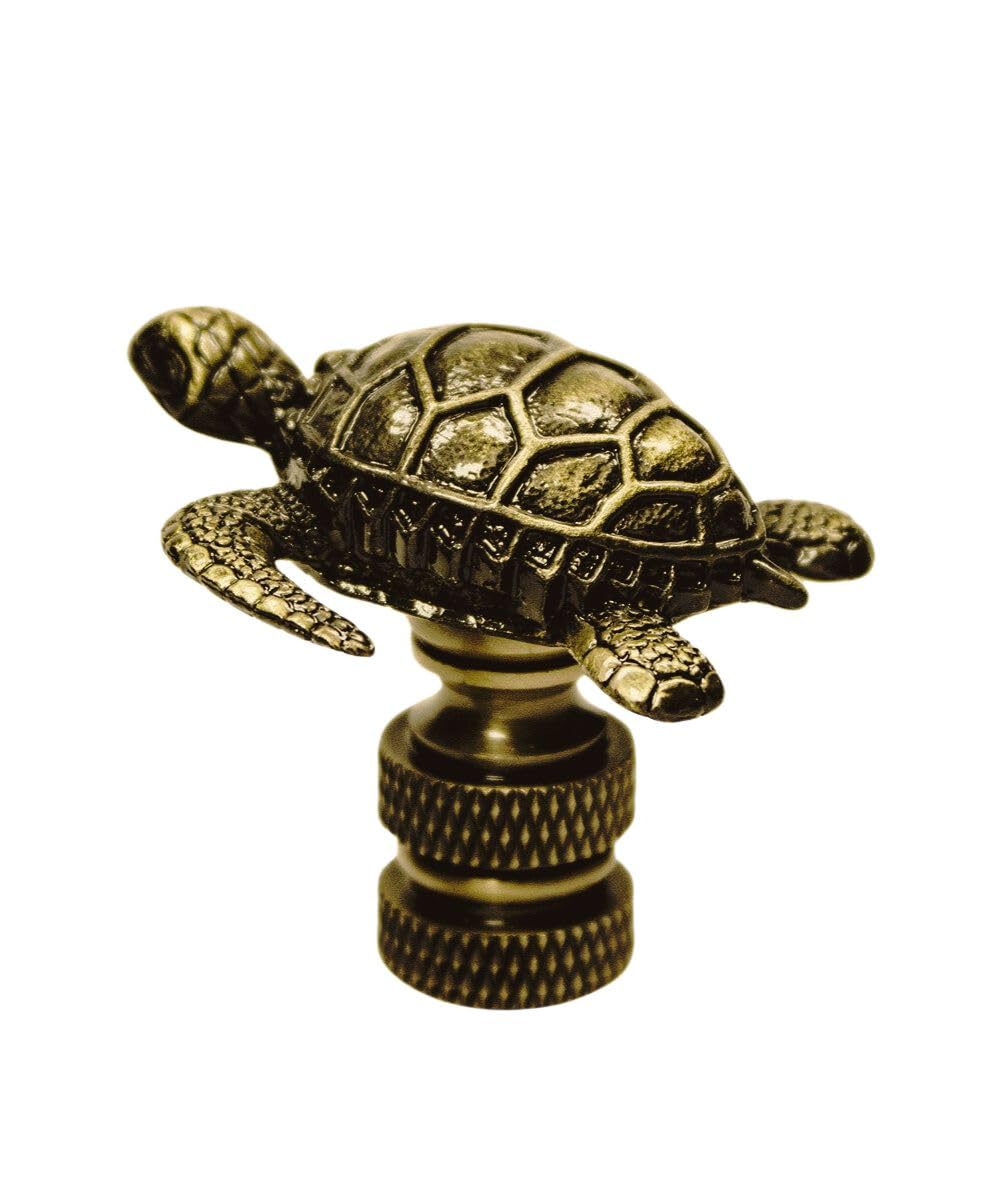 1.4"H Antique Metal Sea Turtle Antique Brass Base Finial - Amazon.com