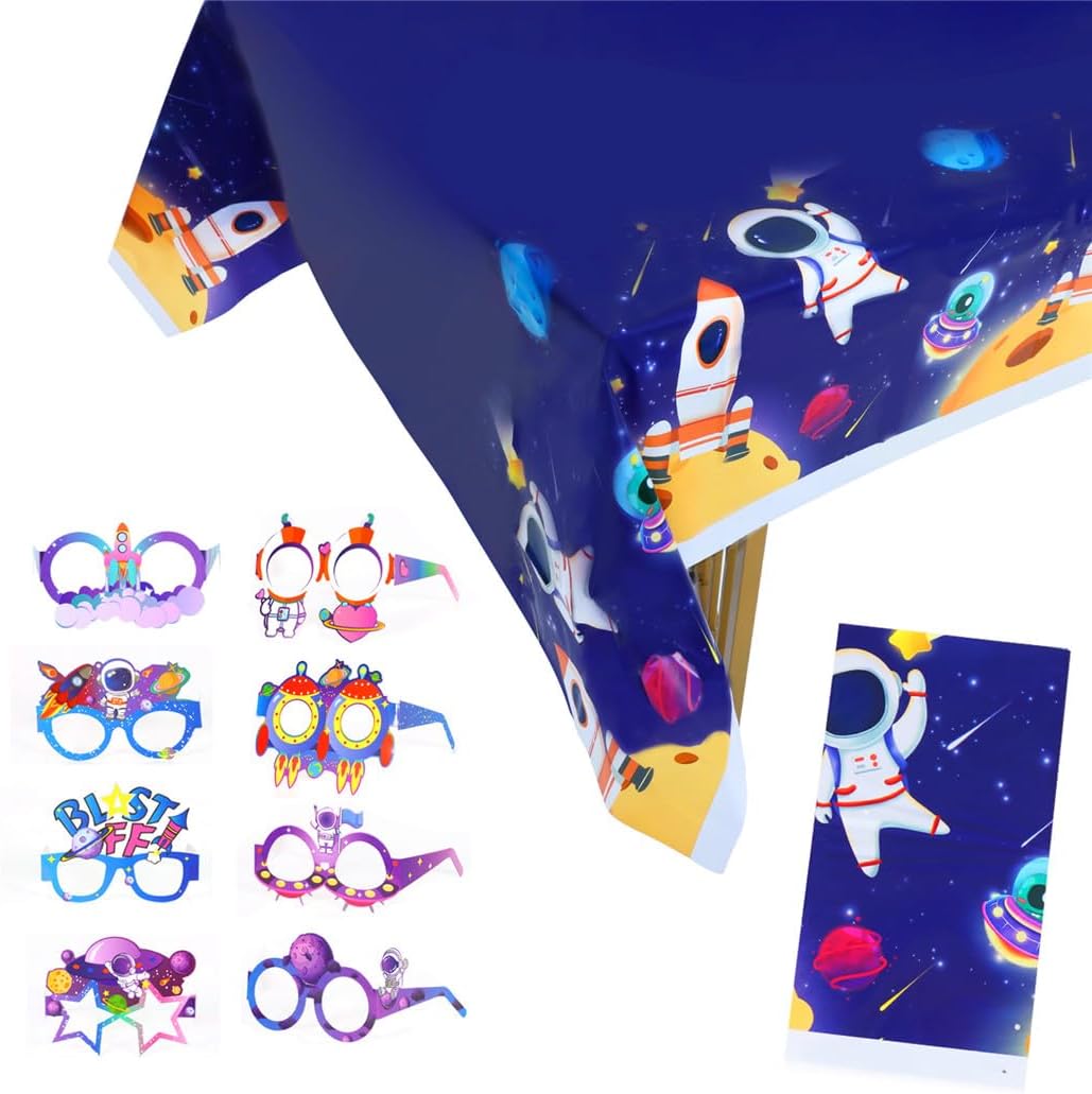 Amazon.com: 9Pcs Outer Space Party Favors Birthday Decorations Include ...