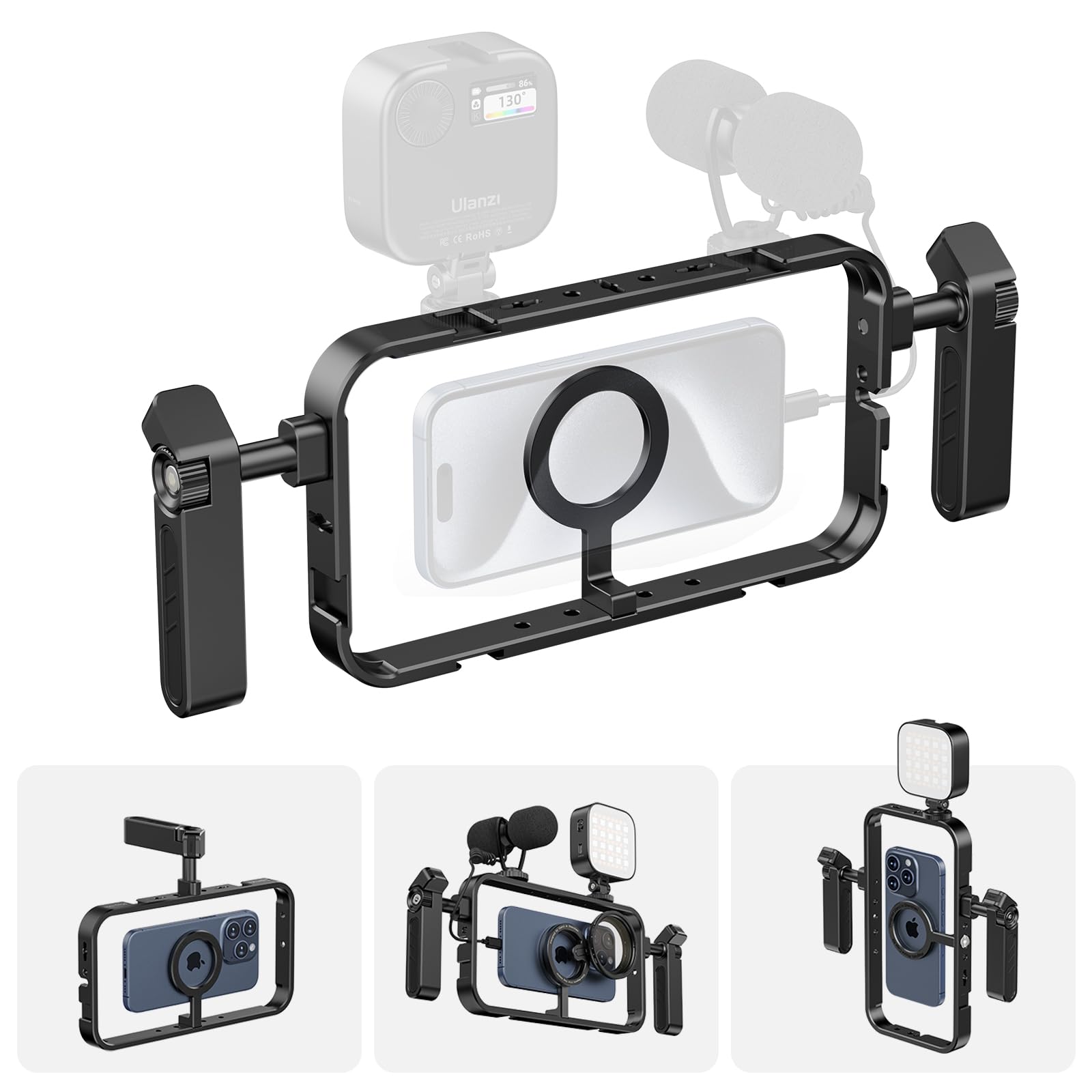 Amazon.com: Aluminium Smartphone Video Rig Kit w Handles for MagSafe ...