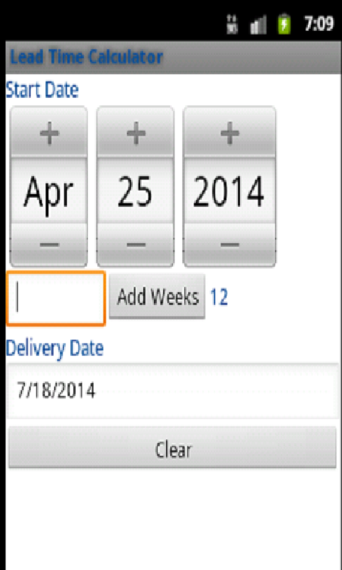 Lead Time Date Calculator:Amazon.com:Appstore for Android