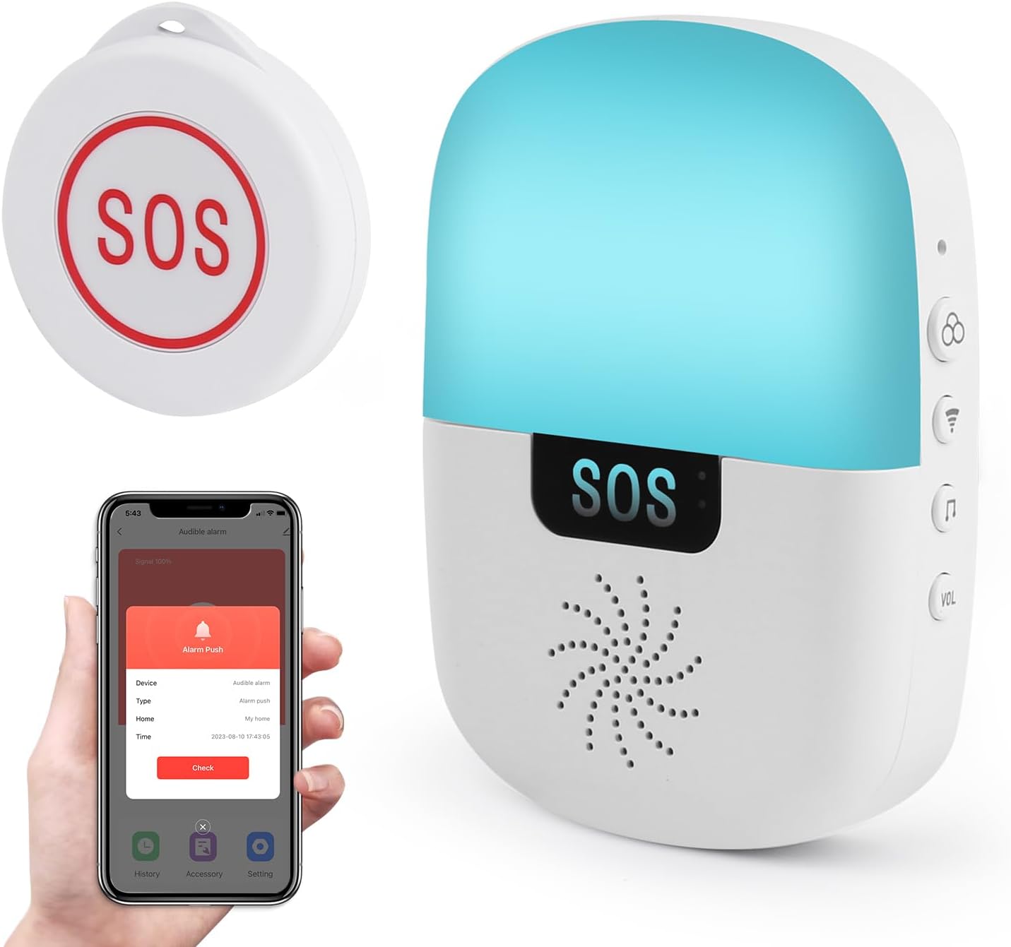 Amazon.com : WiFi Smart Wireless Caregiver Pager Call Button Emergency Alert System Life Alert ...