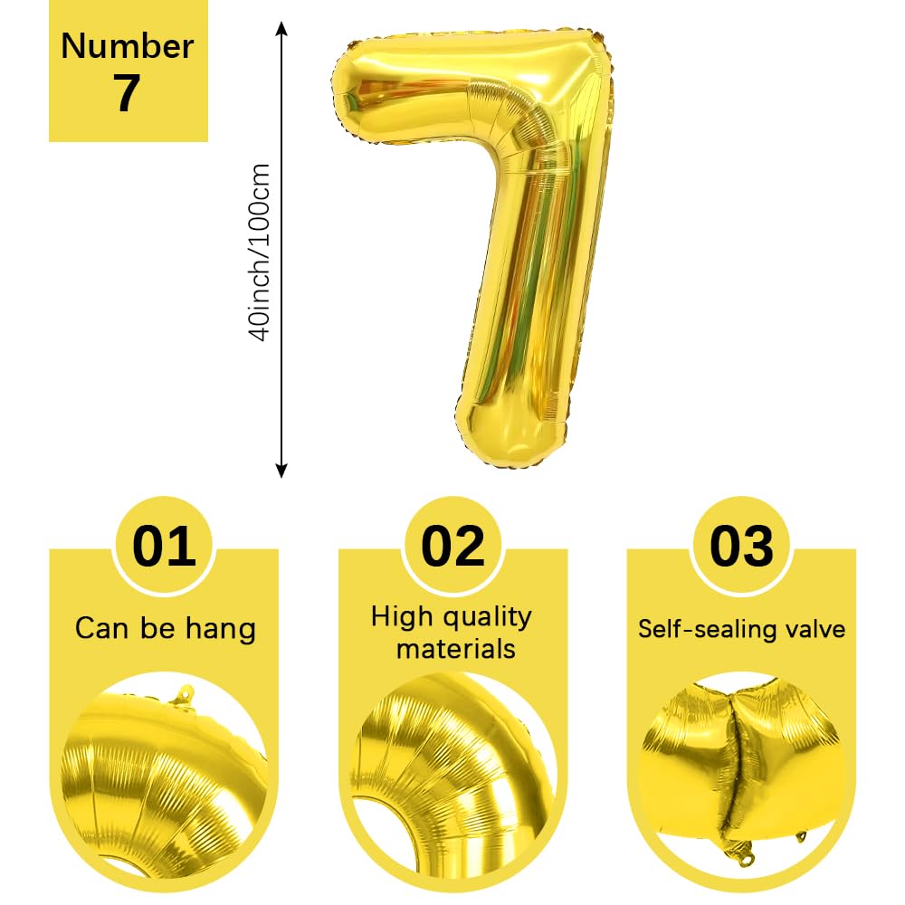 Snapklik.com : Number 7 Balloon 40 Inch Gold - Galentines Day And 7th ...