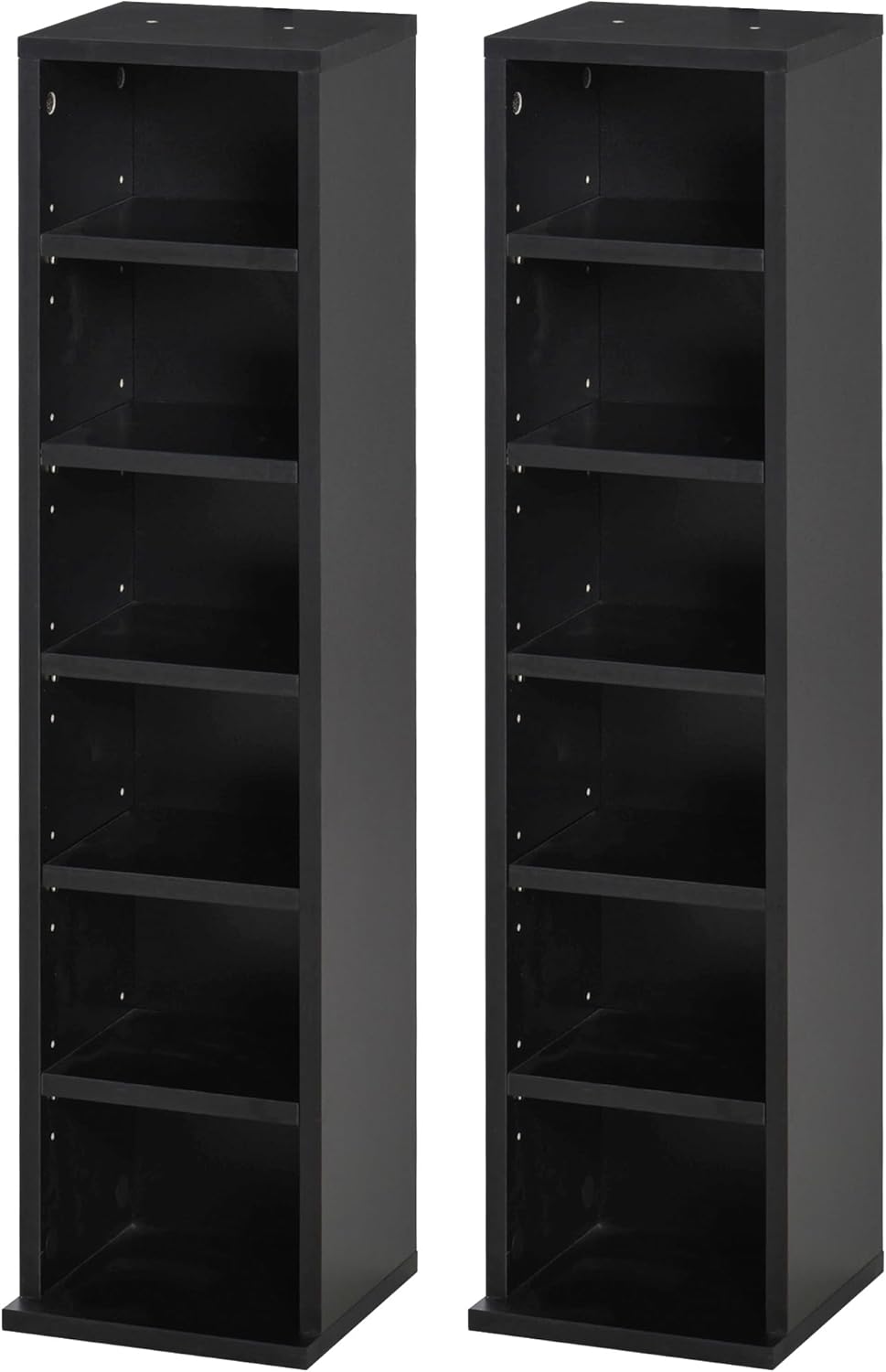 HOMCOM 204 CD Media Display Shelf Unit Set of 2 Blu-Ray Tower Rack w ...