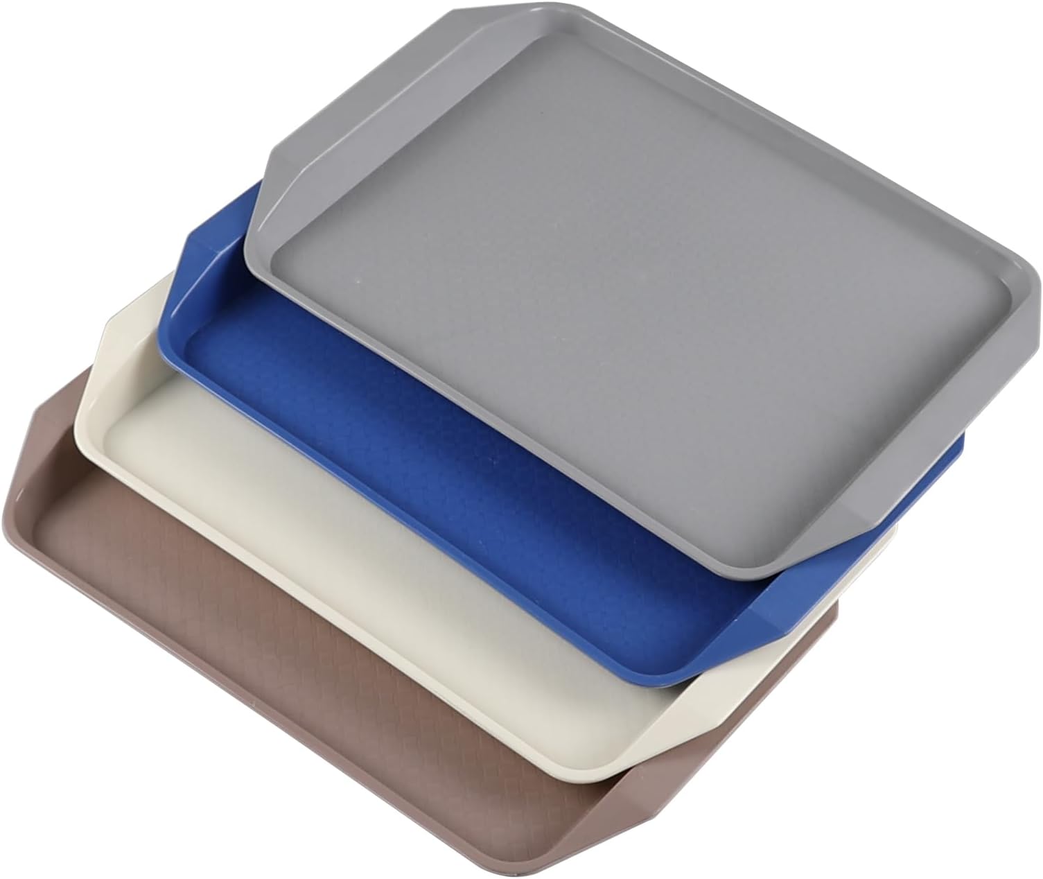 Amazon.com | Ggbin 4 Packs Rectangular Serving Trays, Plastic Fast Food ...