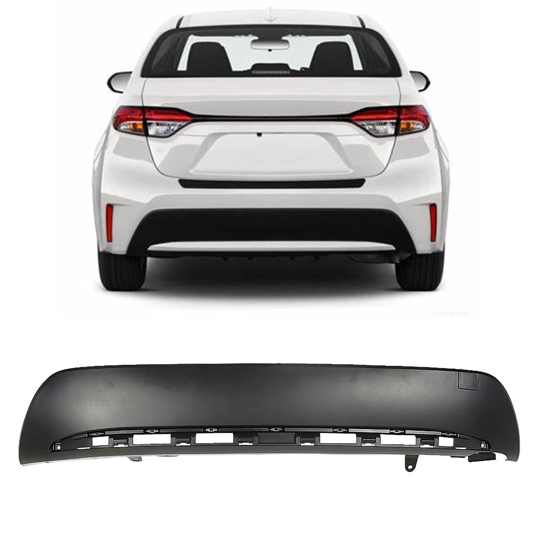 Amazon.com: Silscvtt Matte Black Rear Bumper Lower Molding Trim Cover ...