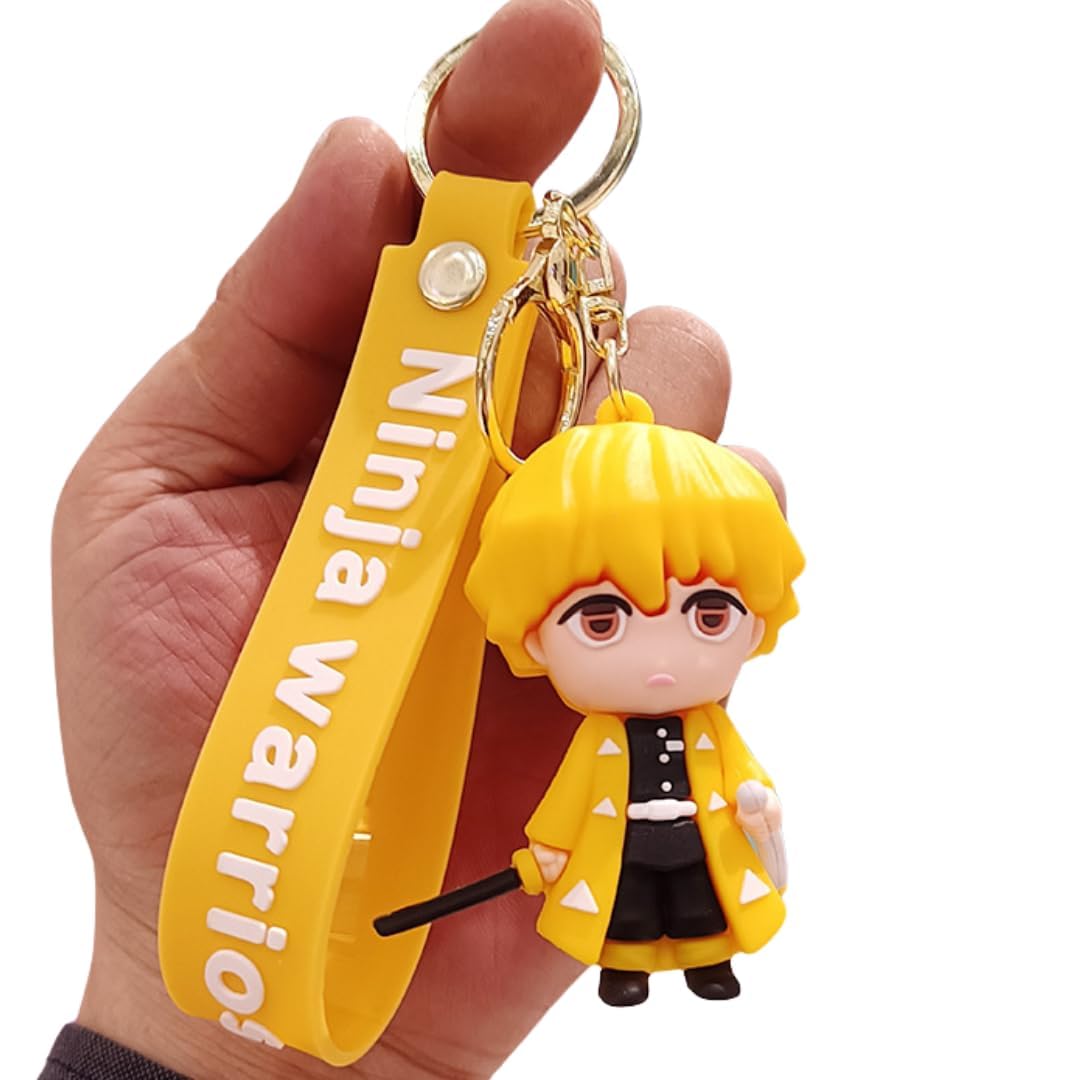 Funfob Demon Slayer Zenitsu Keychain With Hokk & Strap For Fans ...