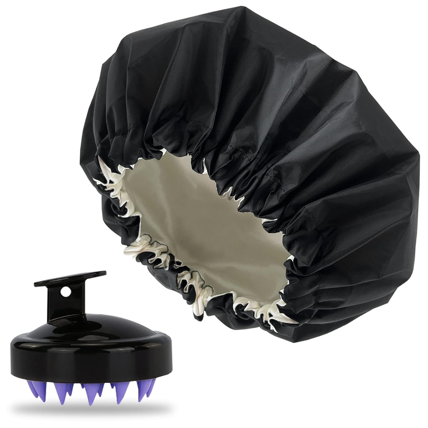 Amazon.com : Satin Bonnet Silk Bonnet and Hair Shampoo Brush, lyfLux ...
