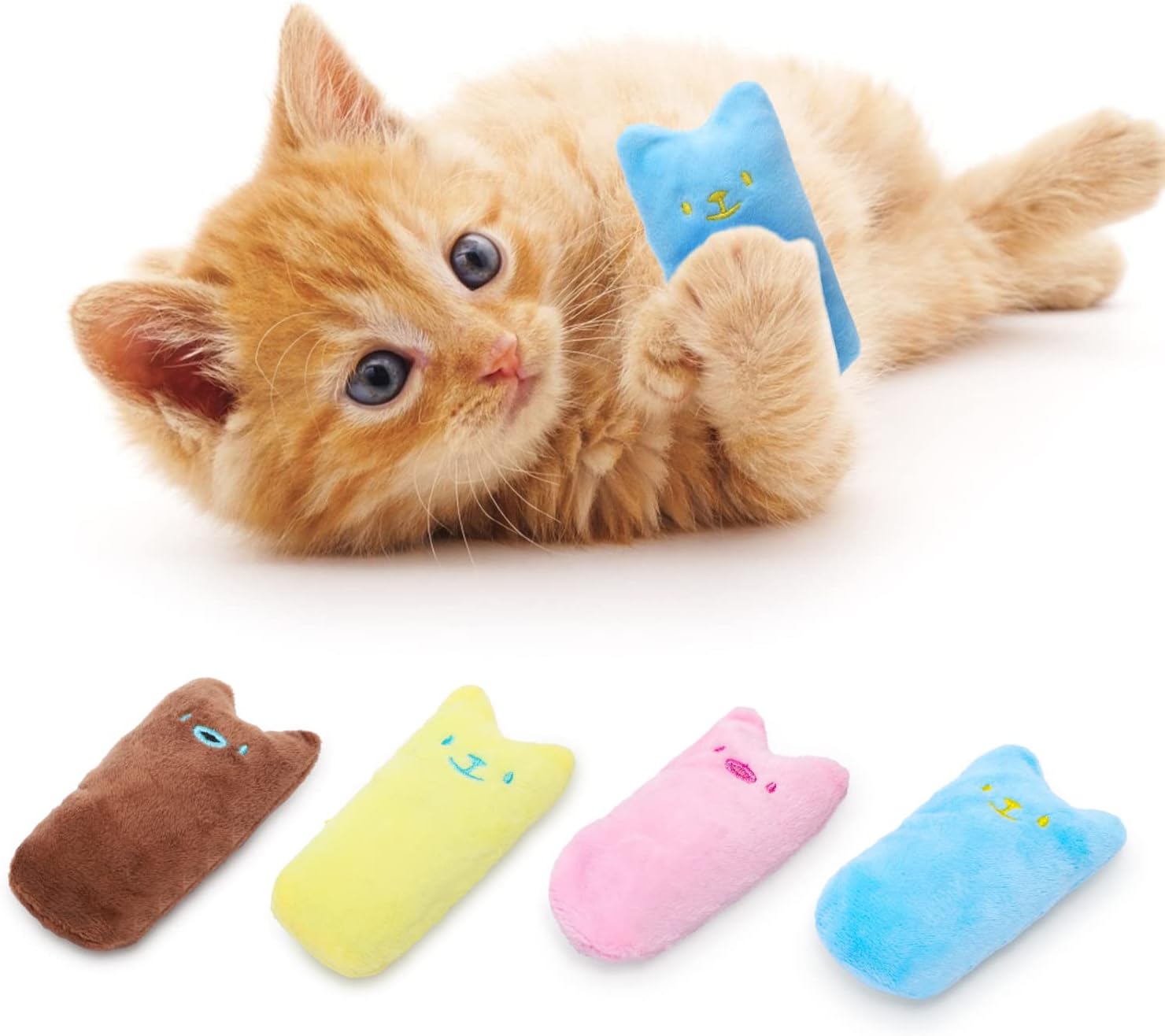 Amazon.com : Nobleza Kitten Toys for Indoor Cats, 4 Pack Catnip Cat ...
