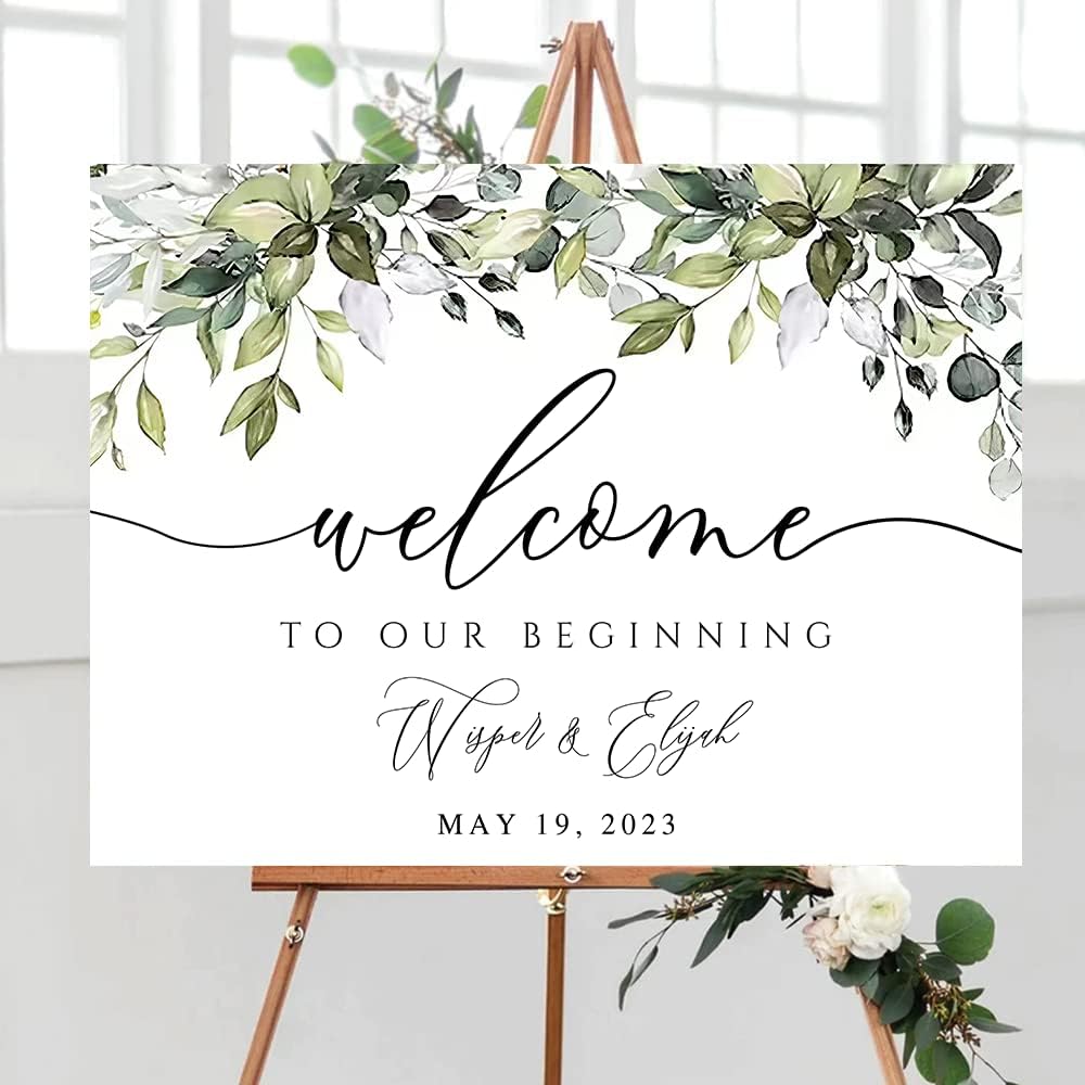 Amazon.com : Personalized Wedding Welcome Sign, Custom Wedding Sign ...