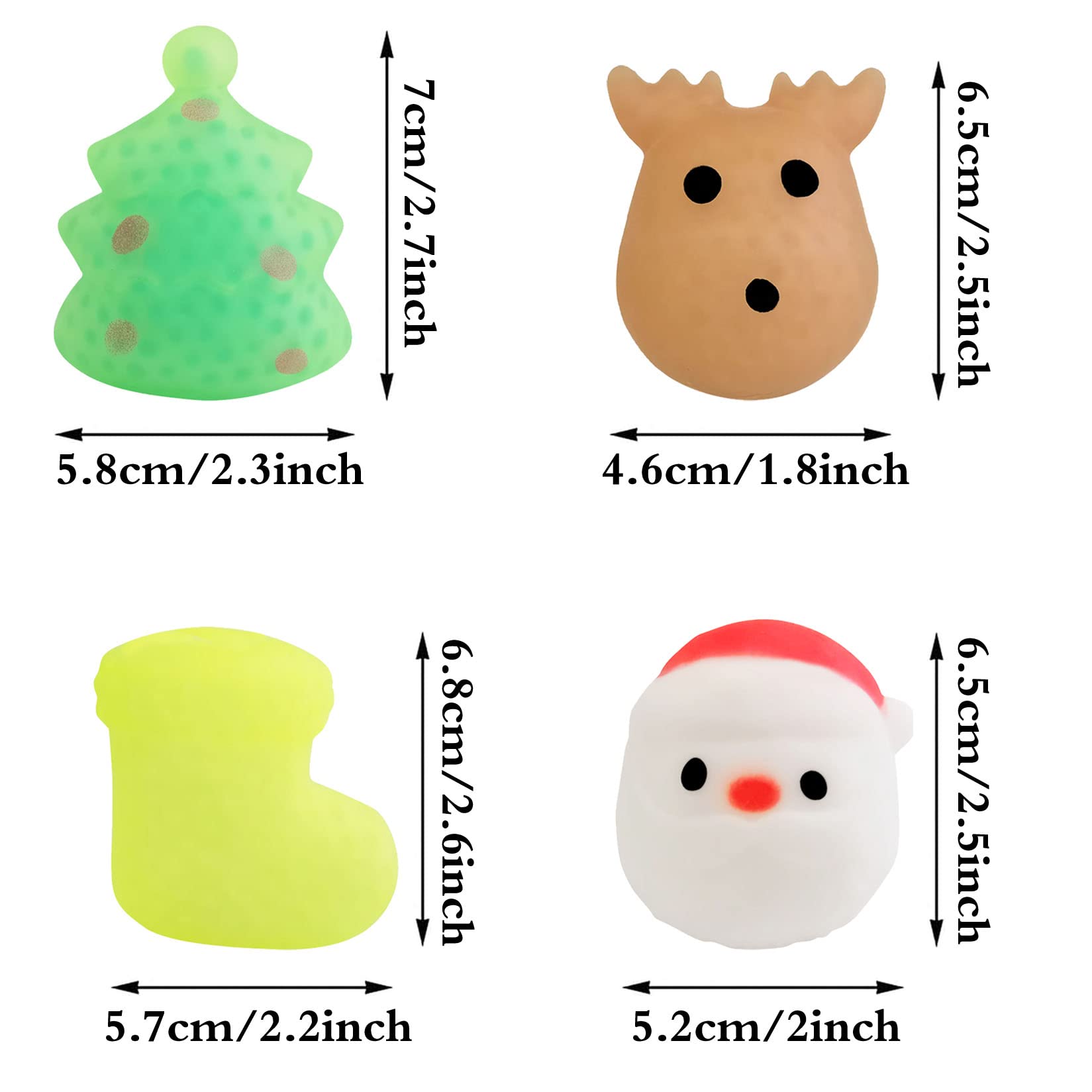 6 Pack Christmas Sensory Stress Ball Toys for Kids Girls Boys, Squishy ...