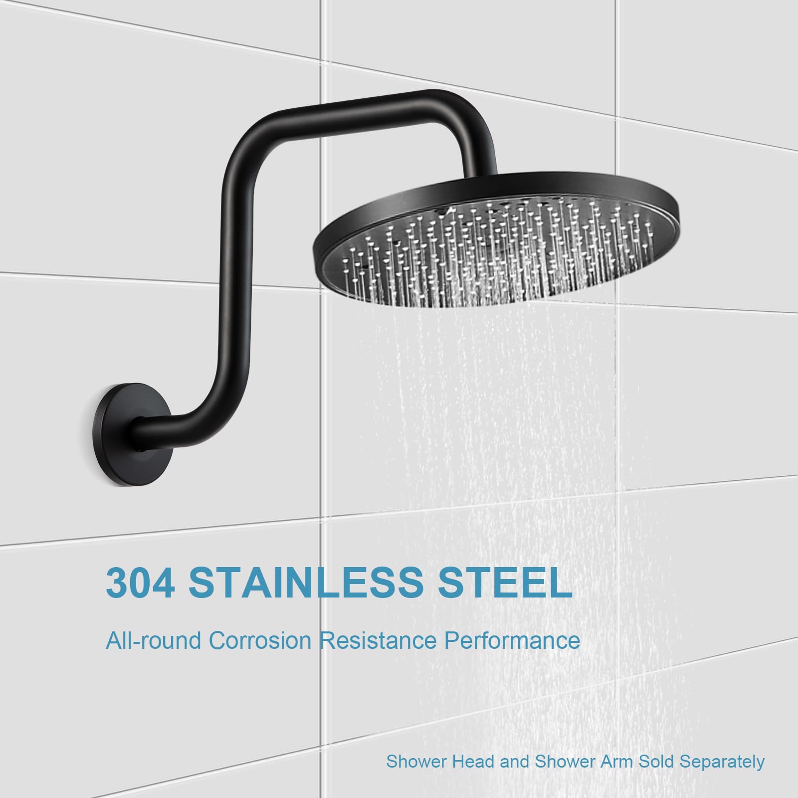 Snapklik.com : OFFO Shower Head Extension Arm 13 Inch, S Shaped High ...