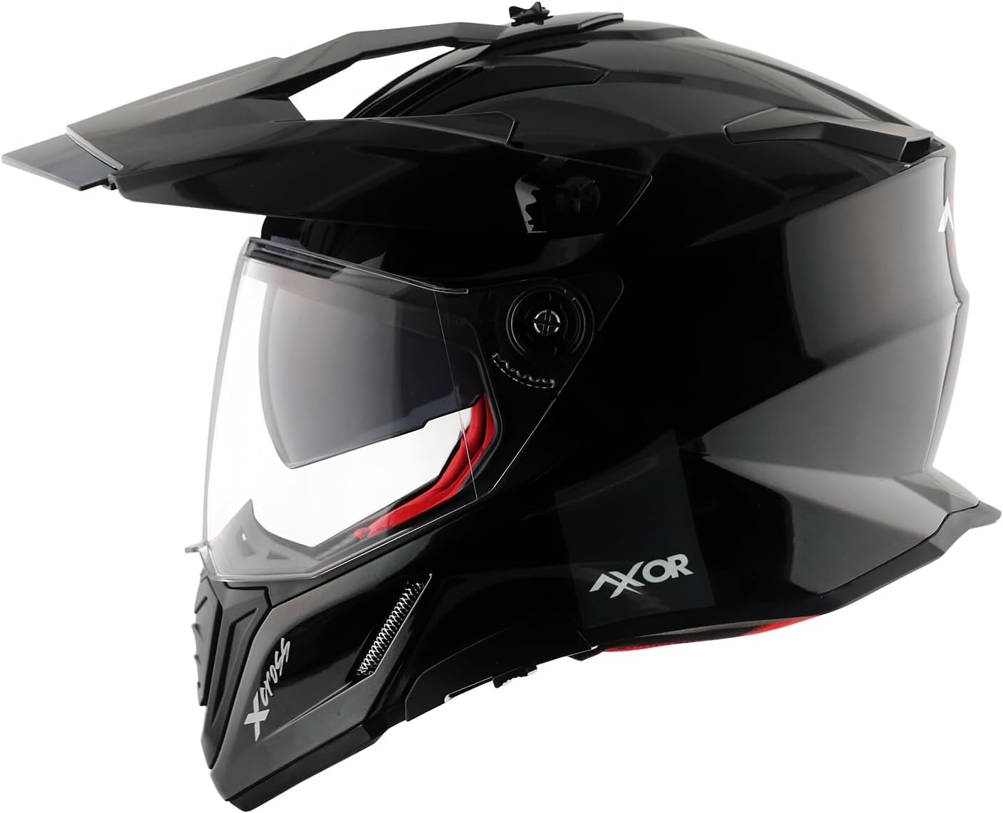 Axor X-Cross Dual Visor SC Motorbike Helmet White Red-L : Amazon.in ...