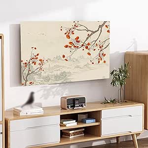 Amazon.com: Indoor TV Cover Cloth Dust Proof Cotton and Linen Fiber Art ...