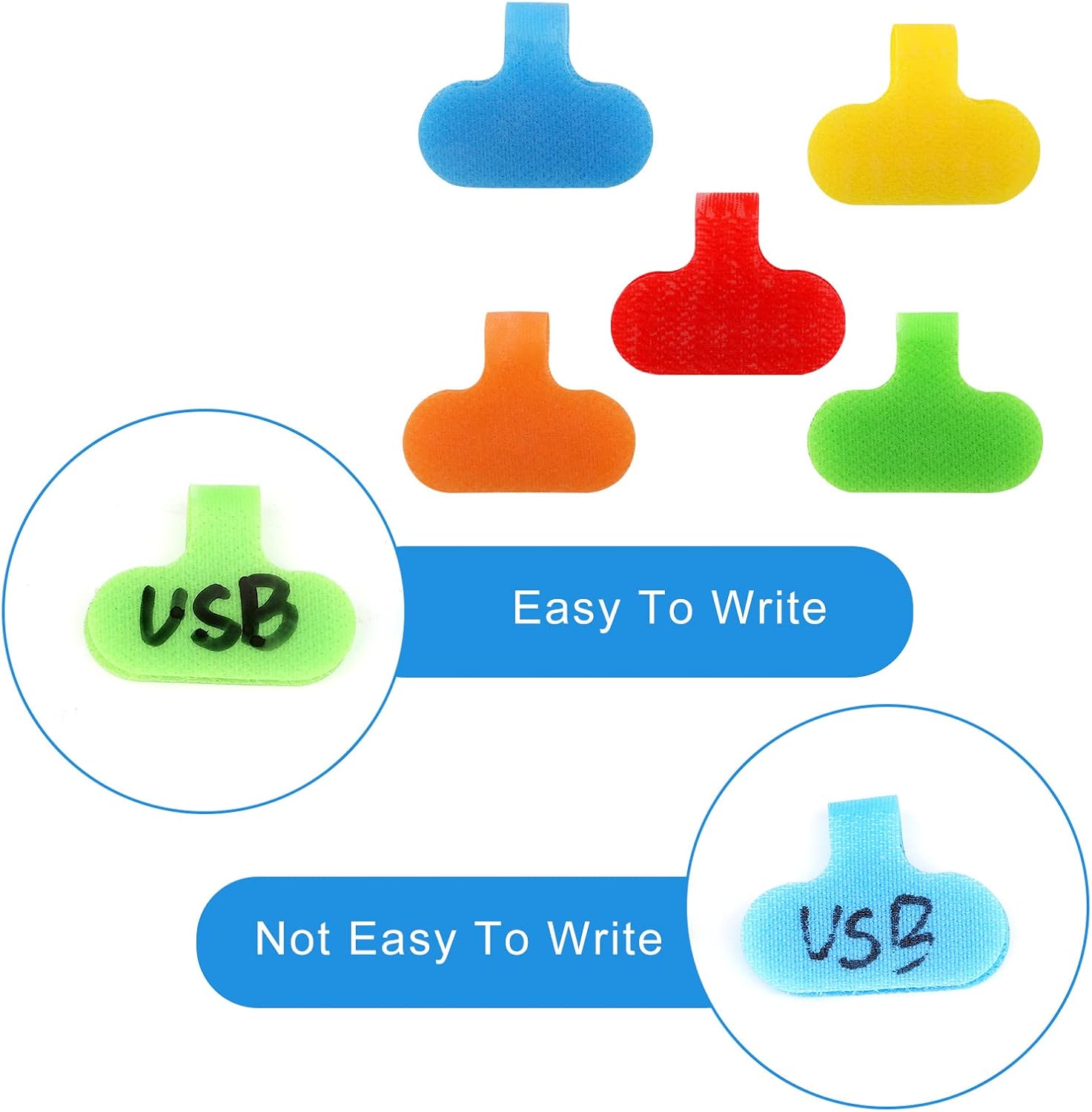 SAVITA 30pcs Wire Labels Electrical, Writable Reusable Nylon Cable ...
