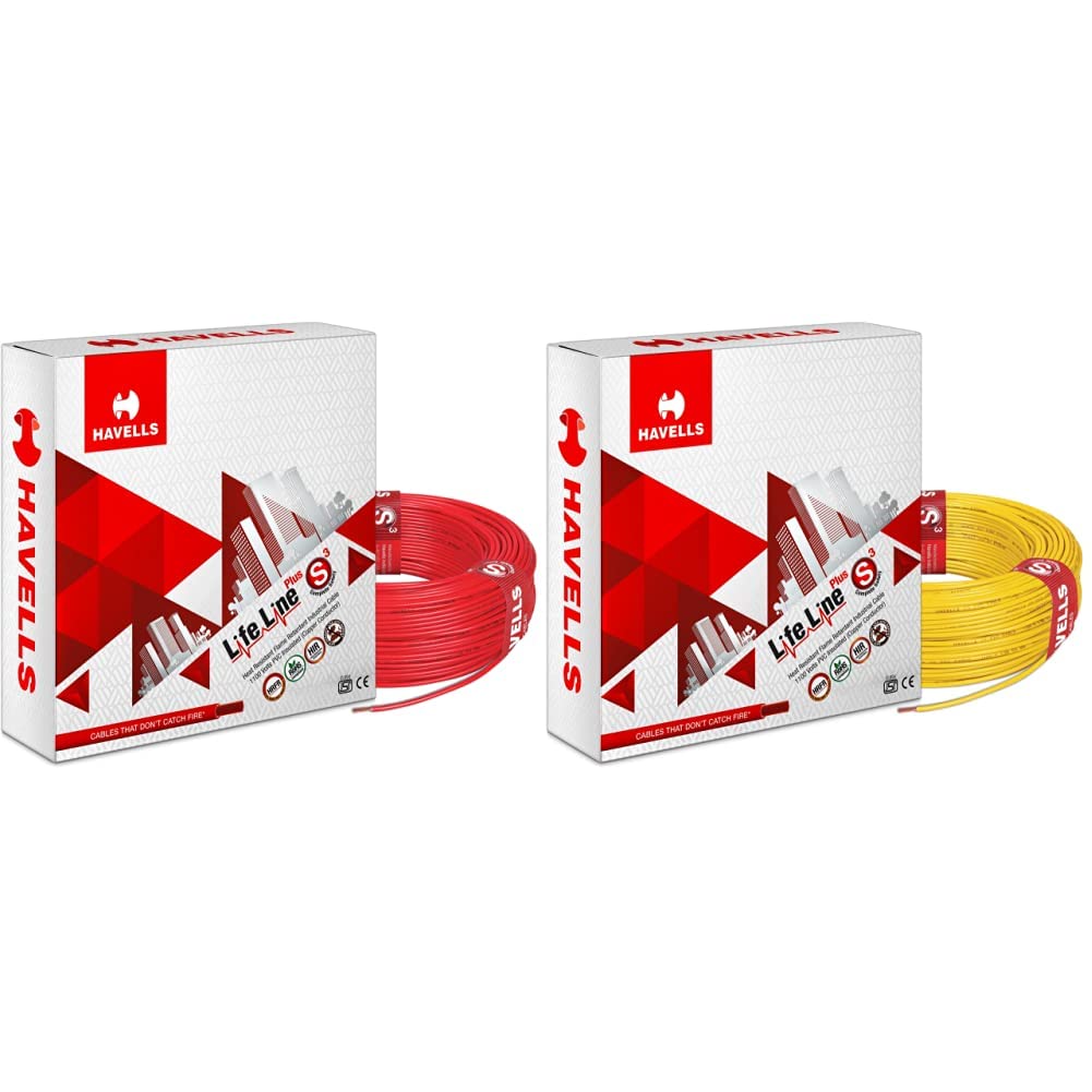 Havells Lifeline Cable WHFFDNA11X5 1.5 sq mm Wire (Red) & Lifeline ...