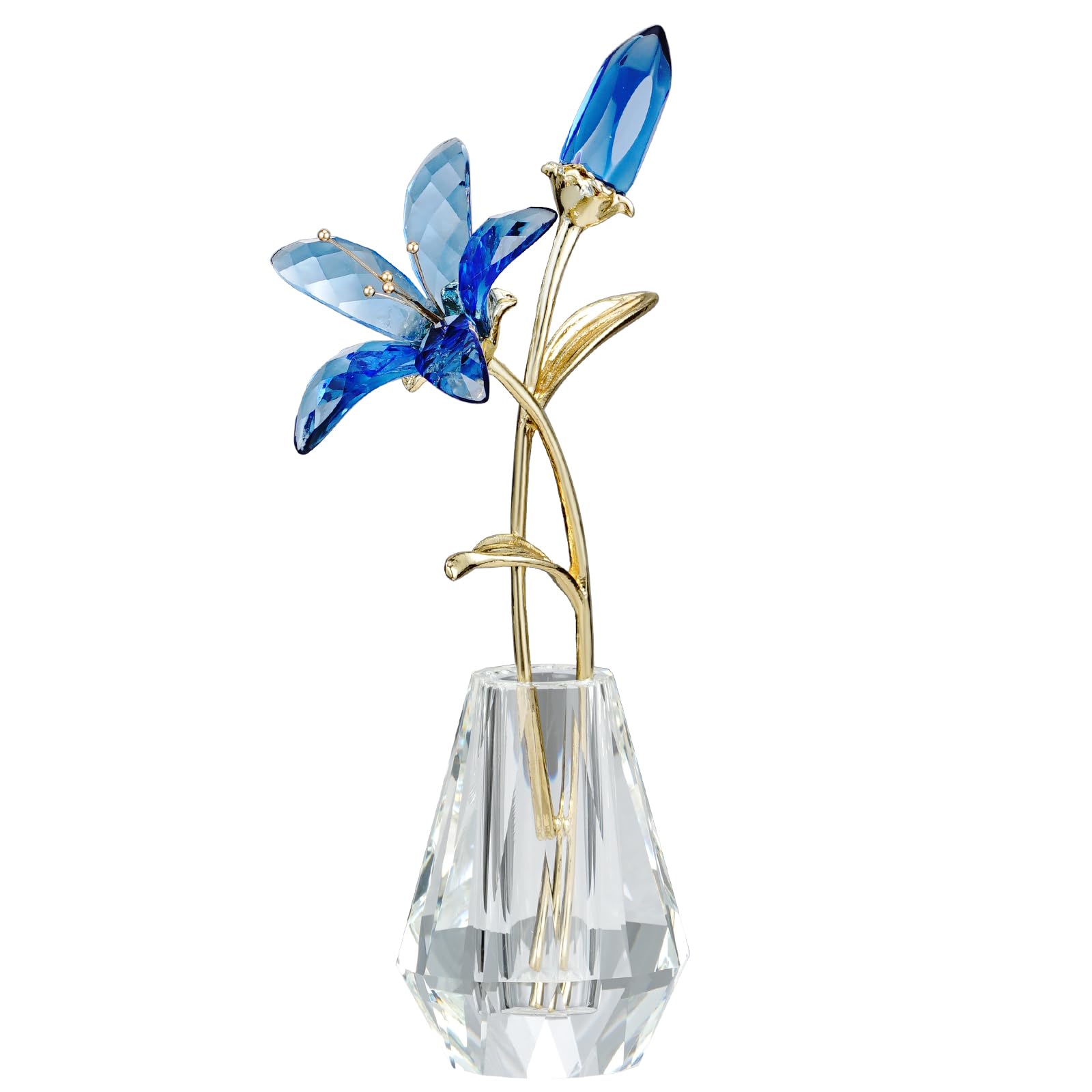 Amazon.com: RONG KRISTO Crystal Lily Flower with Stem - Flower and Vase ...