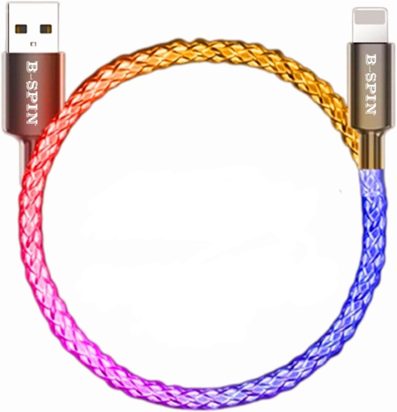 LED Type-C Phone Charging Cable Flowing Light UP USB Charger Sync Data ...