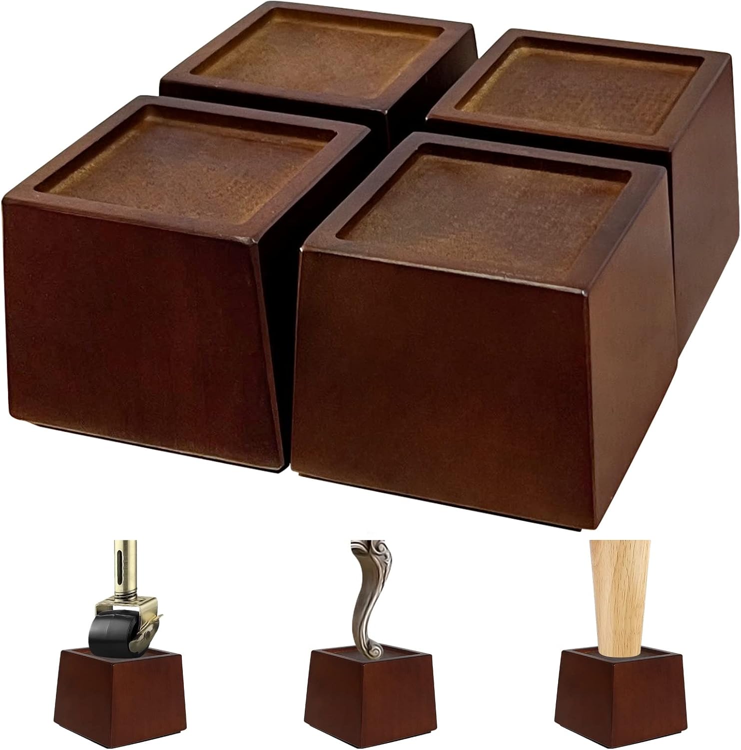 3 Inch Wooden Furniture Bed Risers - Heavy Duty India | Ubuy