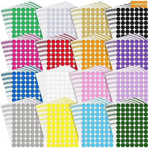 Amazon.com : Honoson 11200 Pcs Colored Dot Sticker 3/4 Inch Color ...