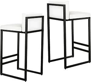 Amazon.com: MNBVH Bar Stools Set of 2, Square Height Bar Stools Velvet ...