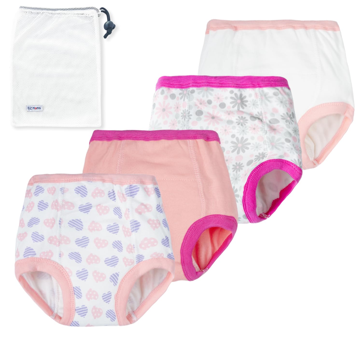 Amazon.com : EZ Moms 4 Packs Training Pants 3t-4t High Waist Cotton ...