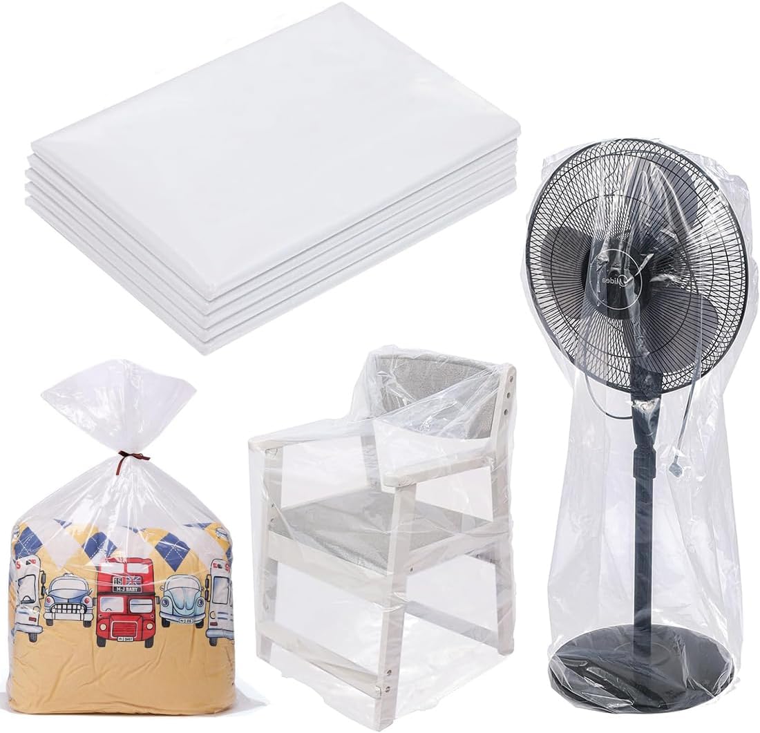 Amuer 5 Pcs 100x130cm Extra Large Clear Plastic Storage Bags,Dustproof ...