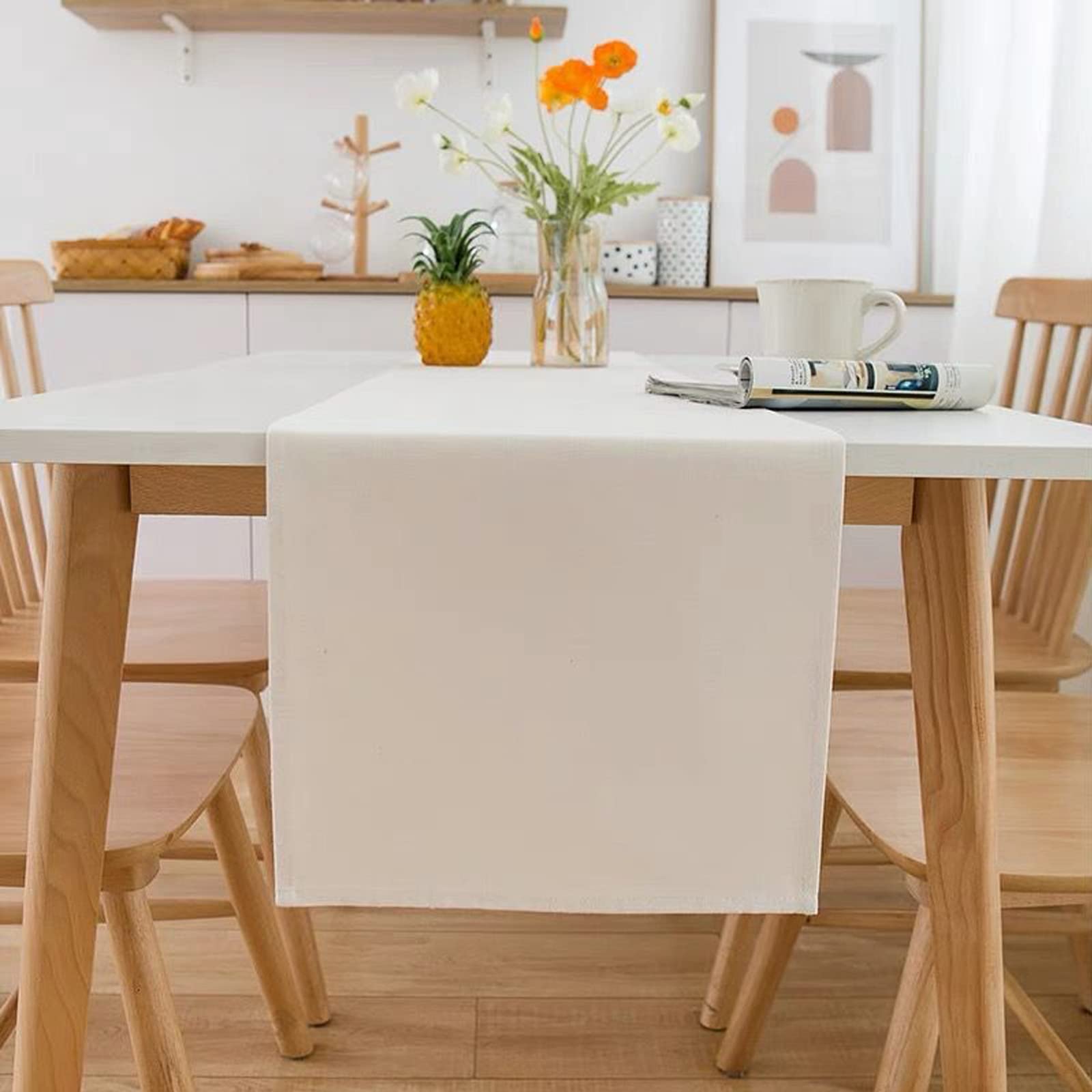 BTF HOME 14 x 48 Inch Linen Table Runner, Soft Linen Coffee Table ...