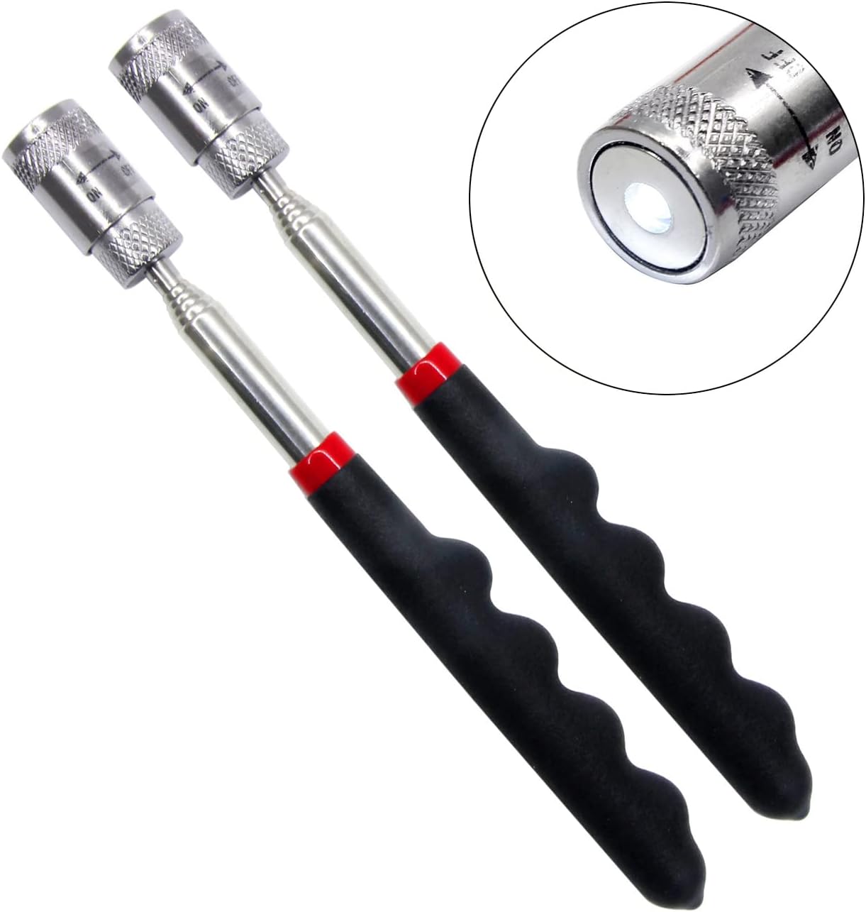 2 Pcs Magnetic Pick up Tool Extendable Magnet Stick with Lights 8 LB ...