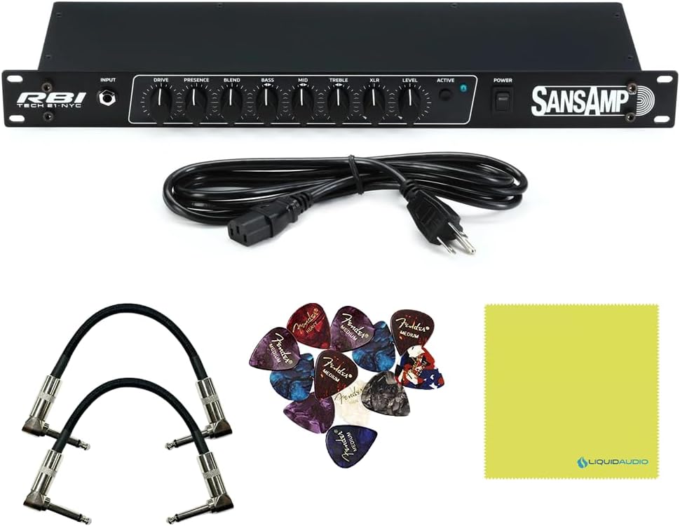 Amazon.com: Tech 21 RBI SansAmp RBI 1U Rackmount Bass Preamp Bundle w ...