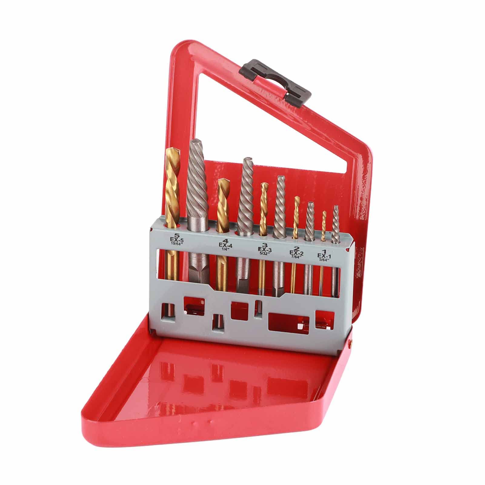 Yosoo Health Gear 10pcs Screw Extractor and Left Hand Drill Bit Set ...