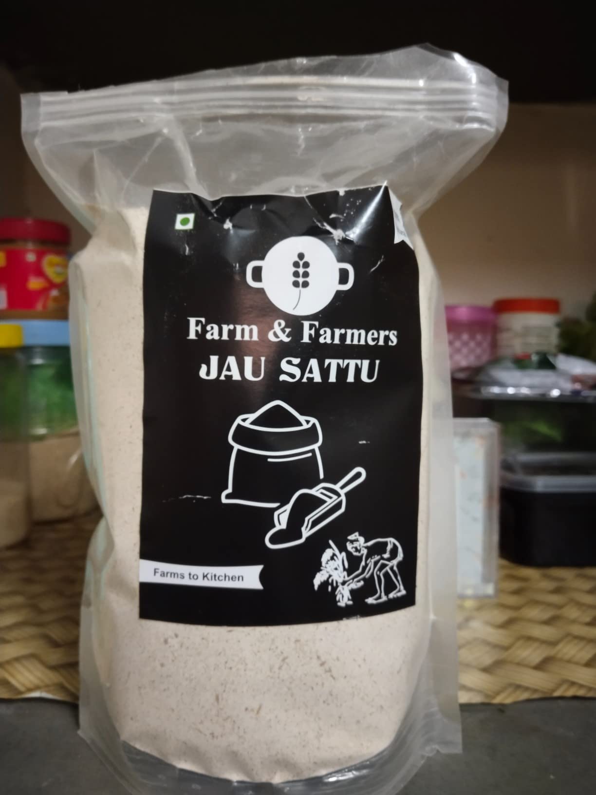 Farm & Farmers Organic Jau Sattu Flour 1kg - Gluten Free Barley Flour ...