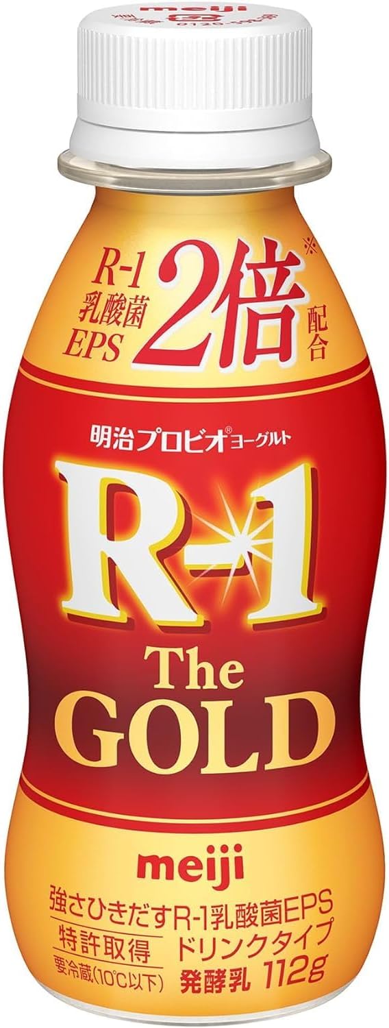 Amazon.co.jp: 明治 プロビオヨーグルト R-1ドリンクタイプ The GOLD ゴールド(112 g ×24本)【クール便】 : 食品・飲料・お酒