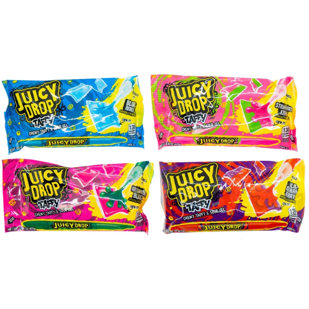 Amazon.com : Juicy Drop Taffy - Assorted Sweet Chewy Candy with Sour ...