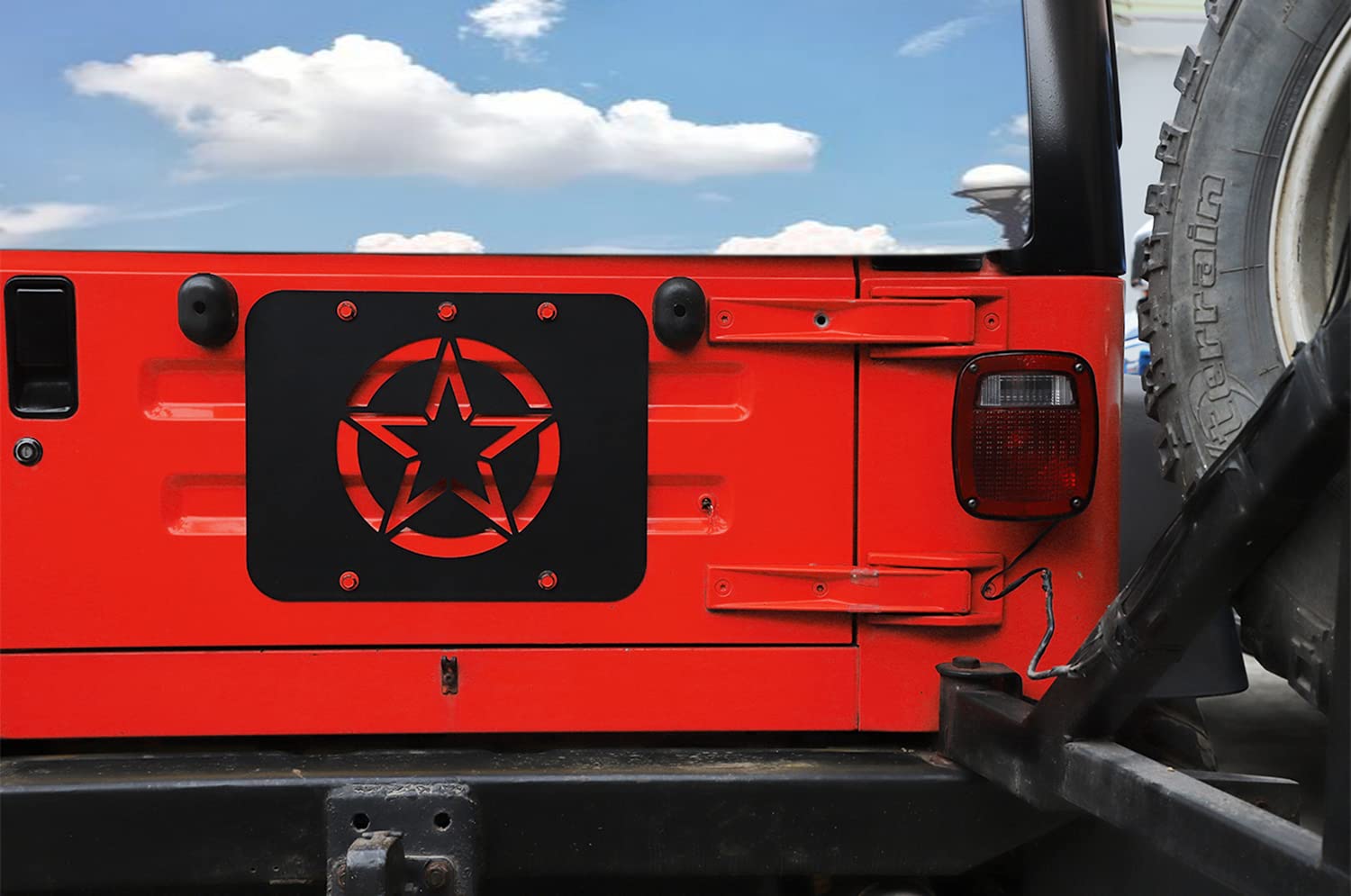 Snapklik.com : YOCTM TJ Spare Tire Carrier Delete Filler Plate Tramp ...