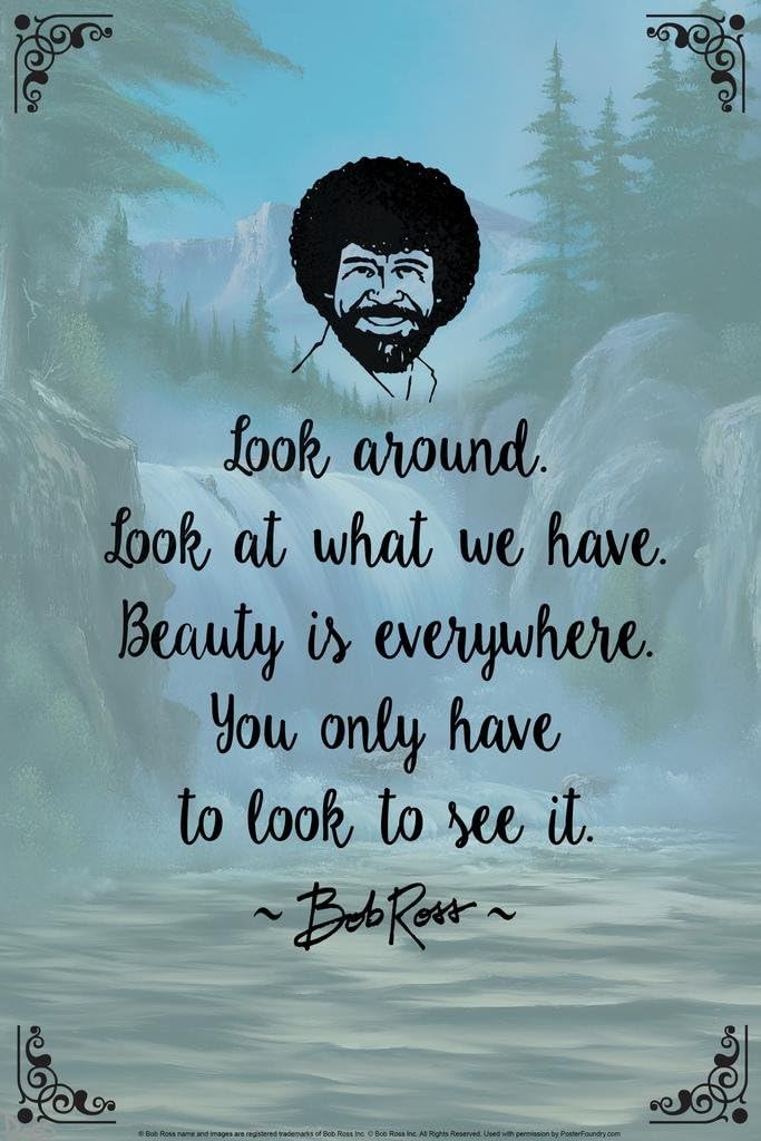 Amazon.com: Bob Ross Look Around Beauty Is Everywhere Painting Famous ...
