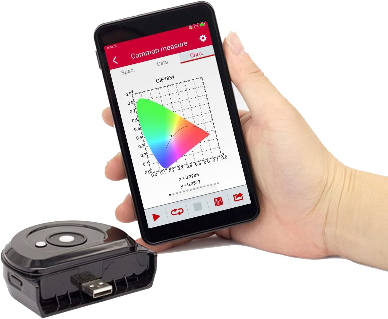 Amazon.com: Medidor de Luz EVERFINE-SPIC-300AW Espectrómetro Medidor de Iluminación Actinómetro ...