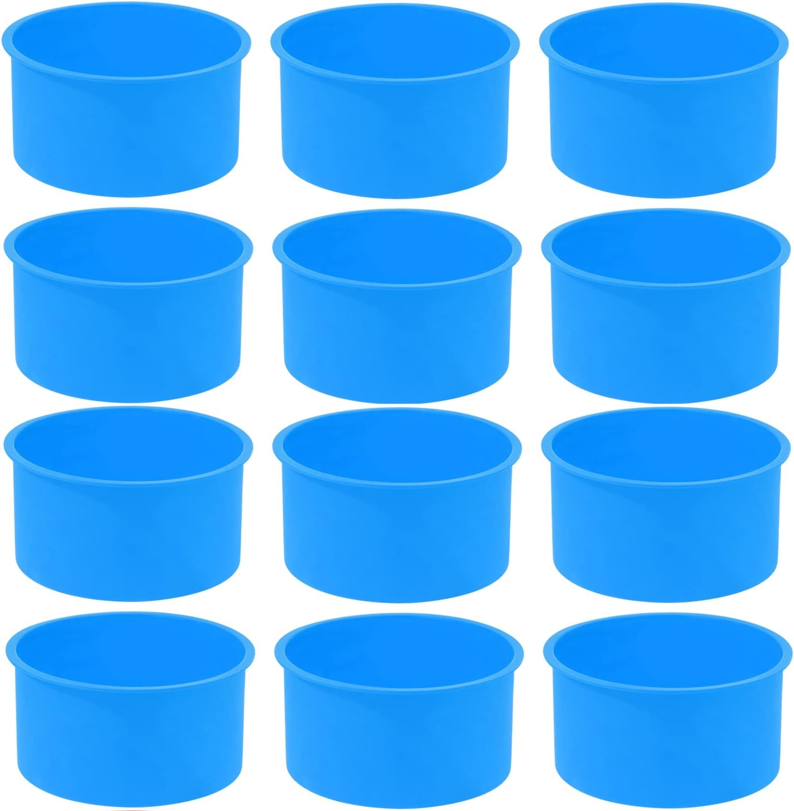 Amazon.com: mifengda 12pcs Silicone Cake Mold Baking Round Cake Molds 4 ...