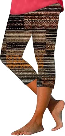 Amazon.com: Women's Capri Leggings Knee Length Cotton Capris with ...