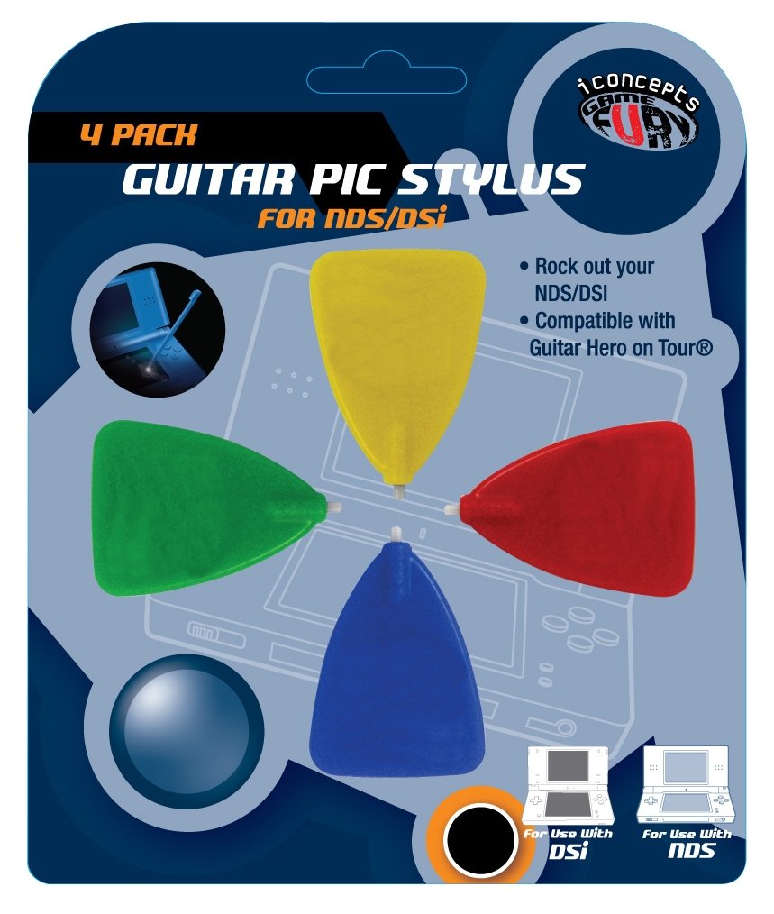 Amazon.com: Nintendo 4 Pack Stylus Guitar Pick for NSD/DSi : Video Games