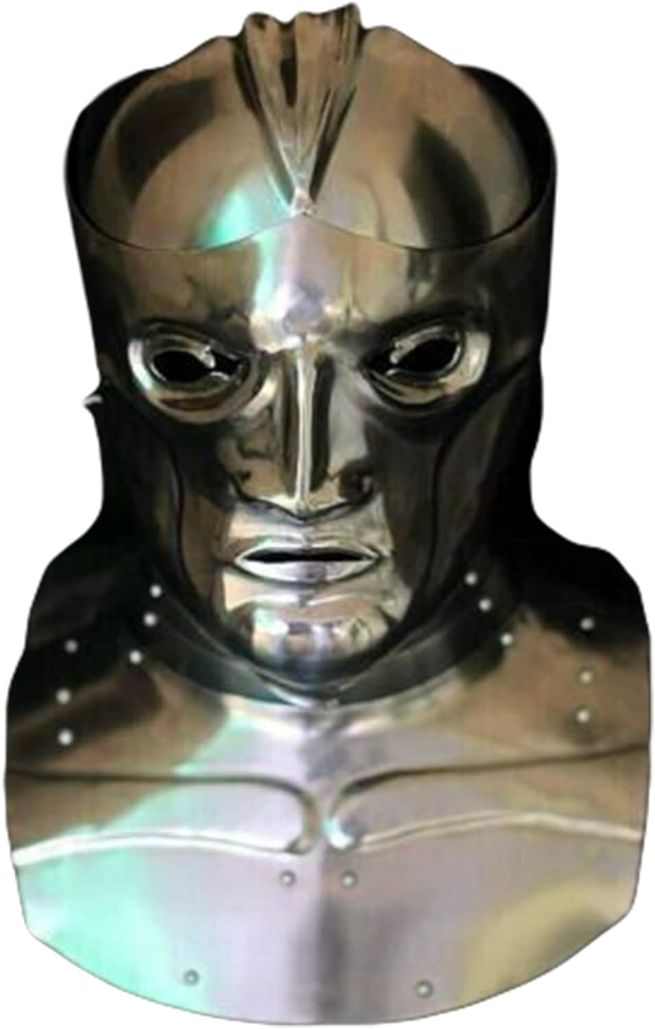 Amazon.com: Medieval Armor Knight Helmet Face Mask and Gorget 18 Gauge ...