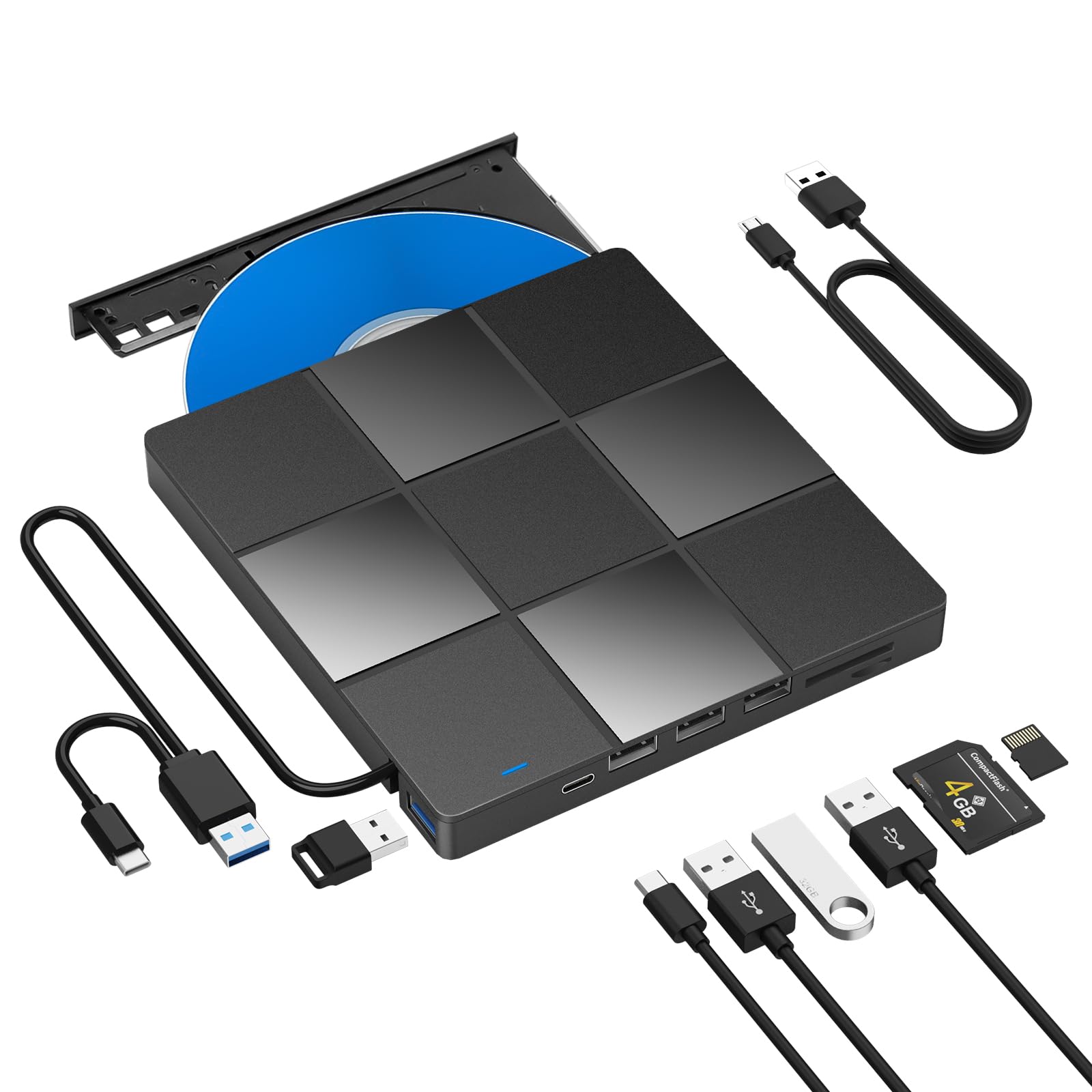 External CD-DVD Drive Brander USB 3.0 LMEN Portable Externe CD DVD+RW ...