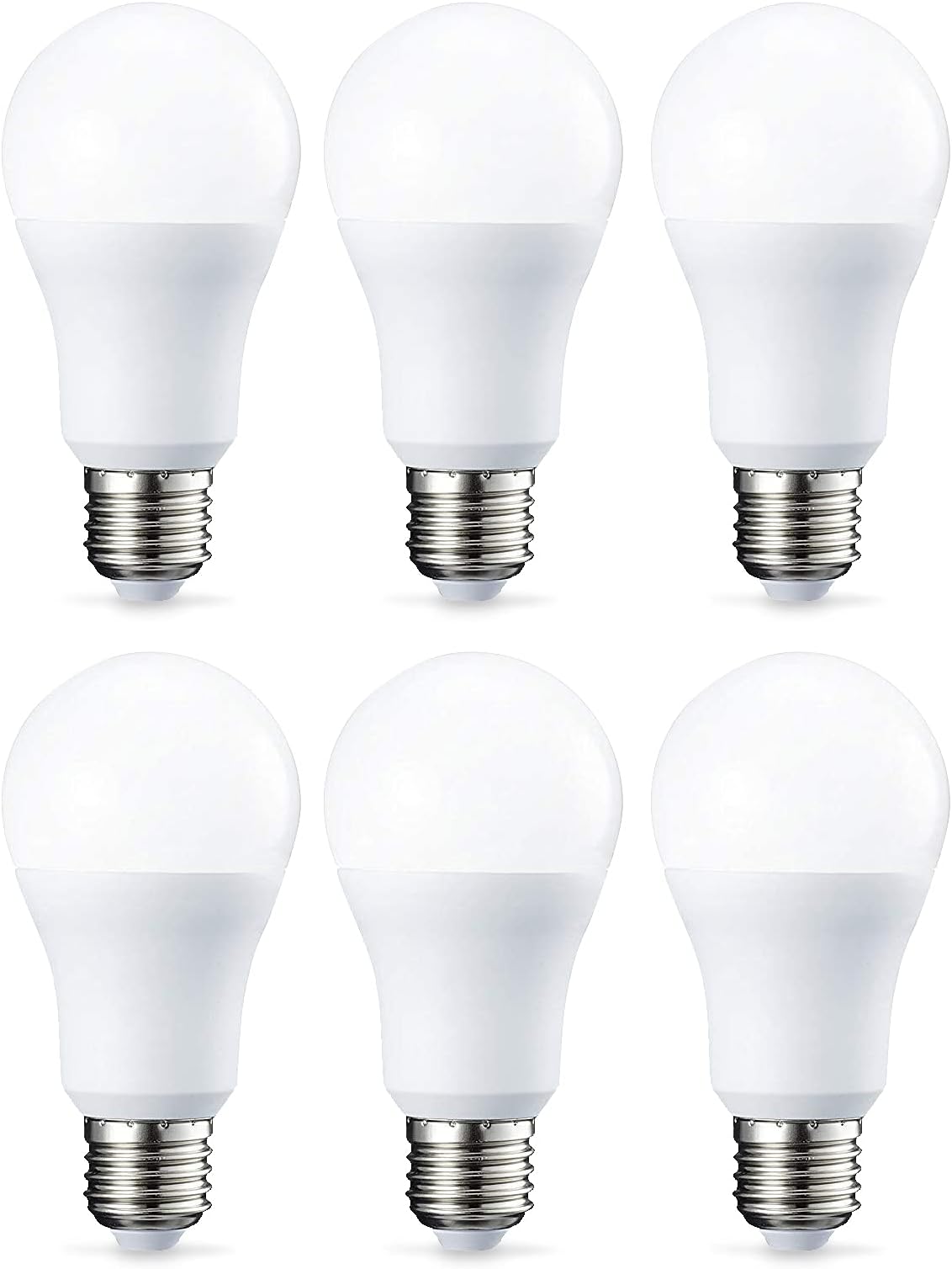 Amazon Basics Lot de 6 ampoules LED Culot Edison à vis E27 10 W (equivalent 75 W) Blanc chaud ...