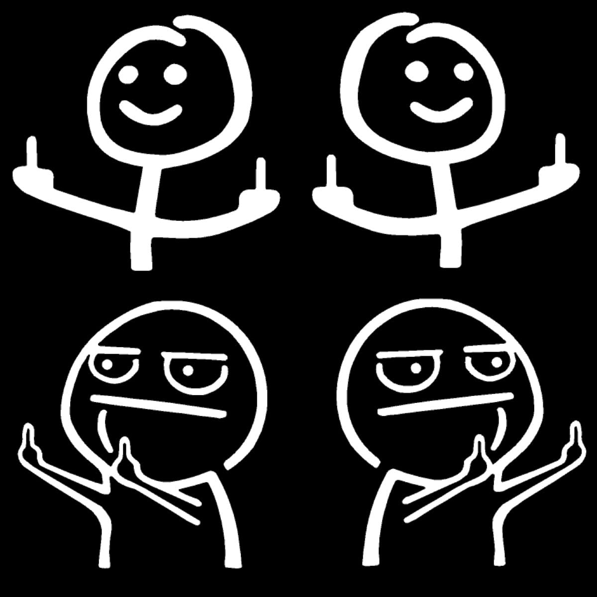 Amazon.com - Middle Finger Meme Stick Figure Decal 4 Pack: Funny Stick ...